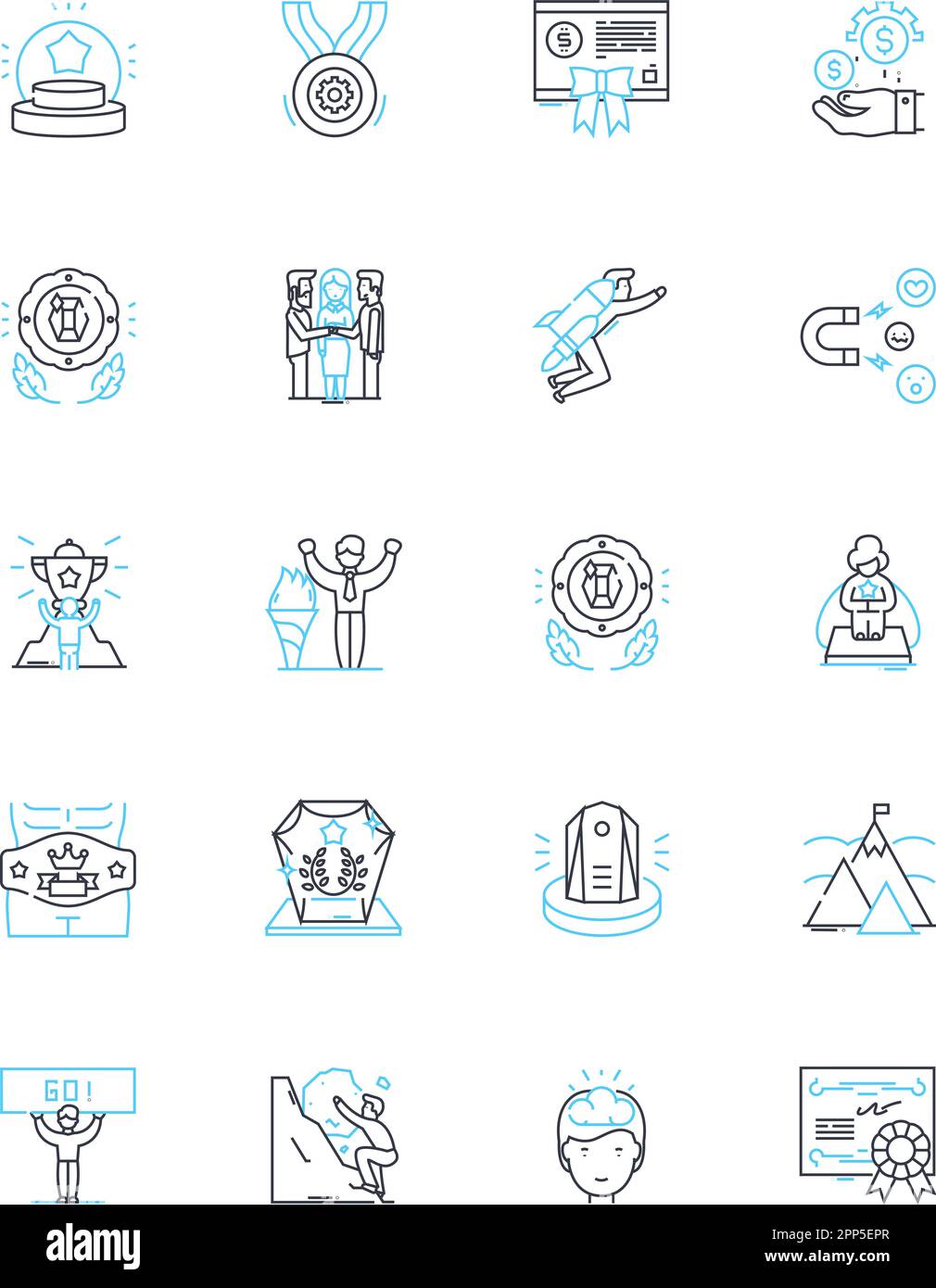 Revenue increase linear icons set. Profit, Growth, Sales, ROI, Revenue ...