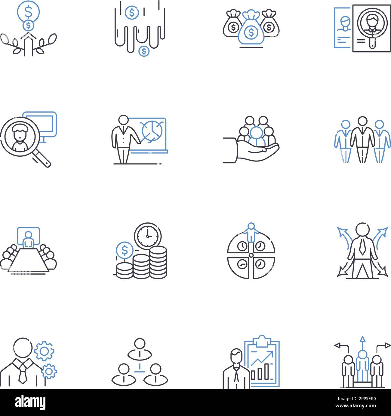 Efficiency And Productivity Outline Icons Collection Streamline Optimization Focus