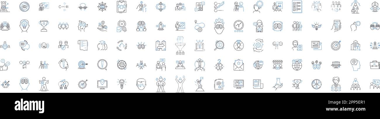 Business objectives line icons collection. Profit, Innovation, Growth ...