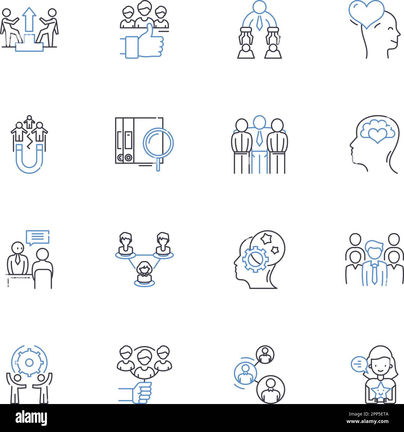 Squad guidance line icons collection. Teamwork, Bonding, Leadership ...
