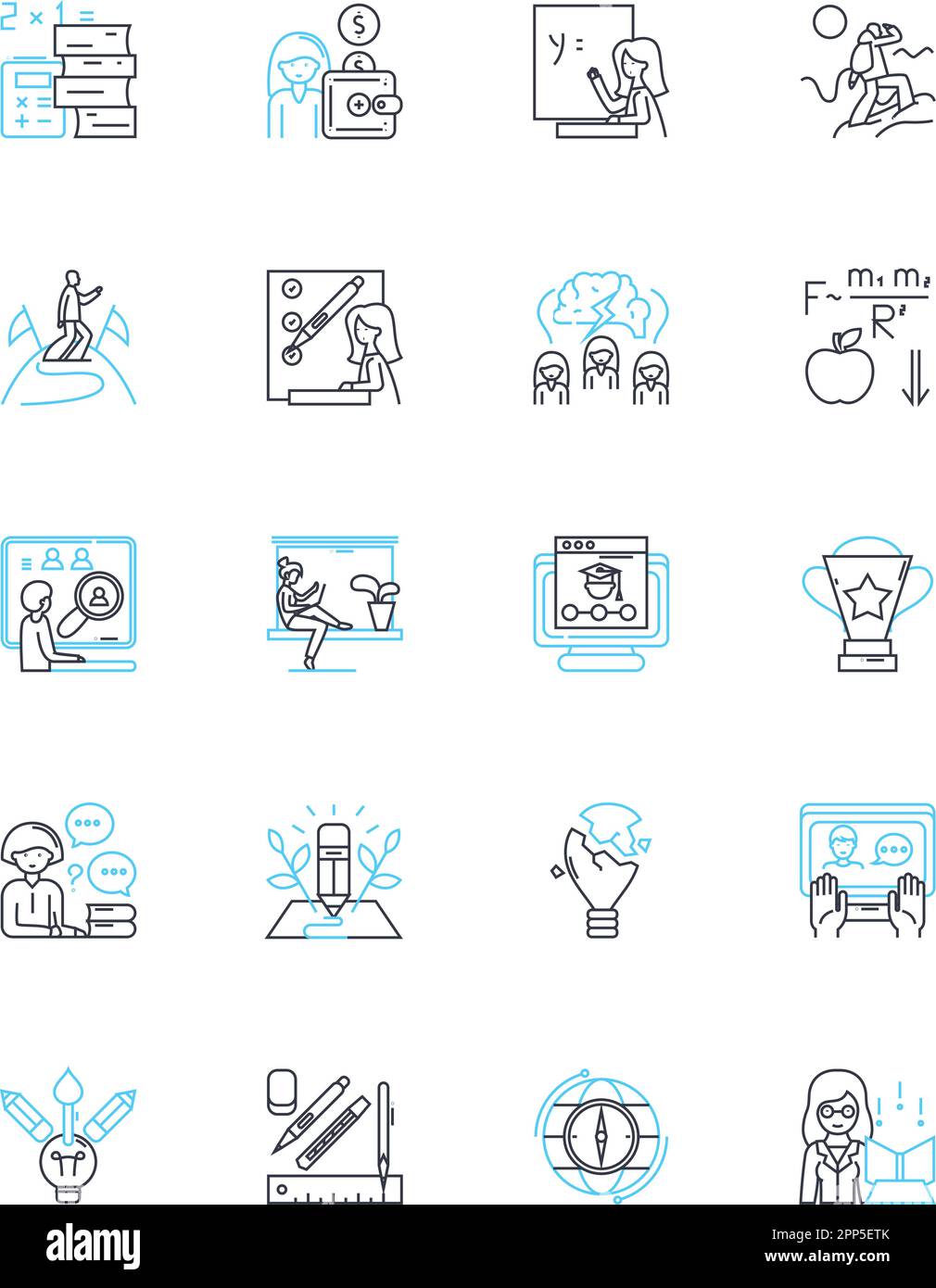 Self-improvement linear icons set. indfulness, Growth, Reflection ...