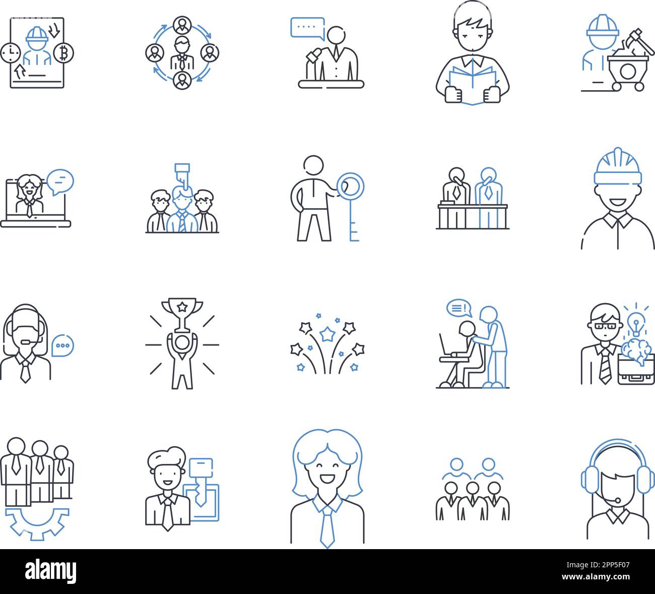 Responsibility and management line icons collection. Accountability ... Responsibility and management line icons collection. Accountability ...