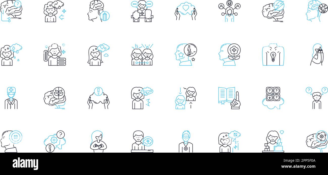 Psychological fitness linear icons set. Resilience, Adaptability, Self ... Psychological fitness linear icons set. Resilience, Adaptability, Self ...