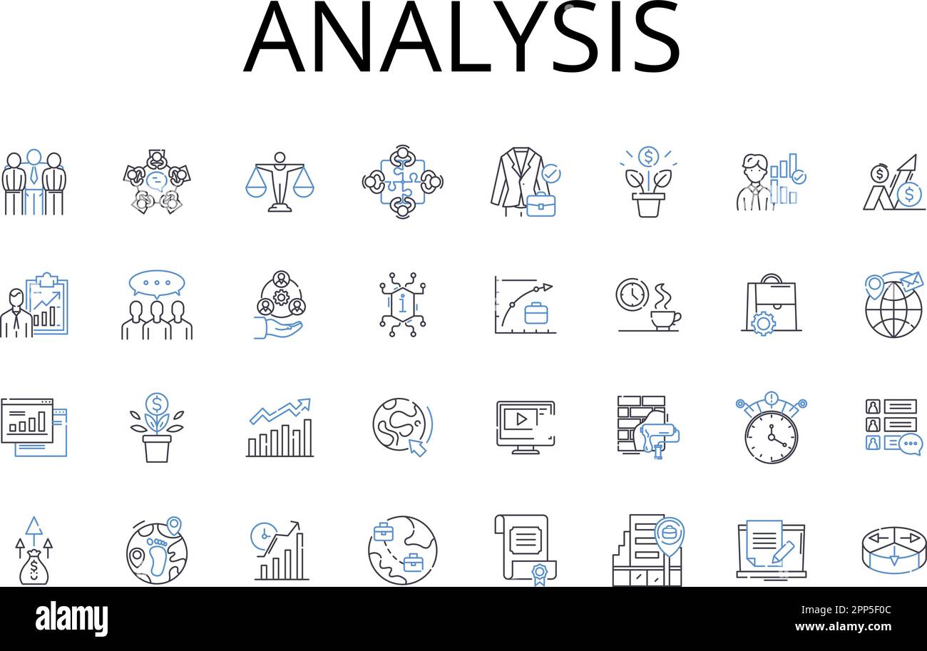 Analysis Line Icons Collection Evaluation Assessment Appraisal