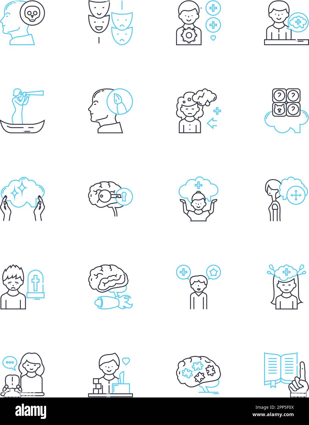 Resilience and perseverance linear icons set. Persistence, Grit ...