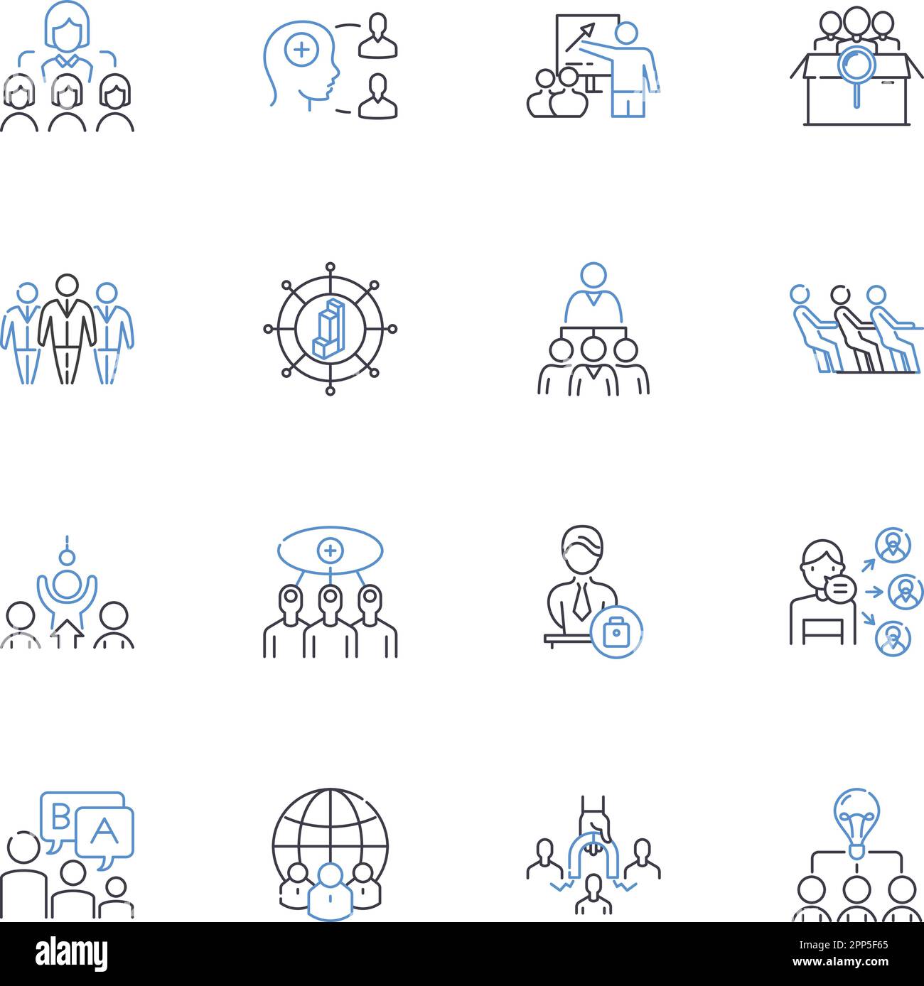 Command associates line icons collection. Leadership, Strategy ...
