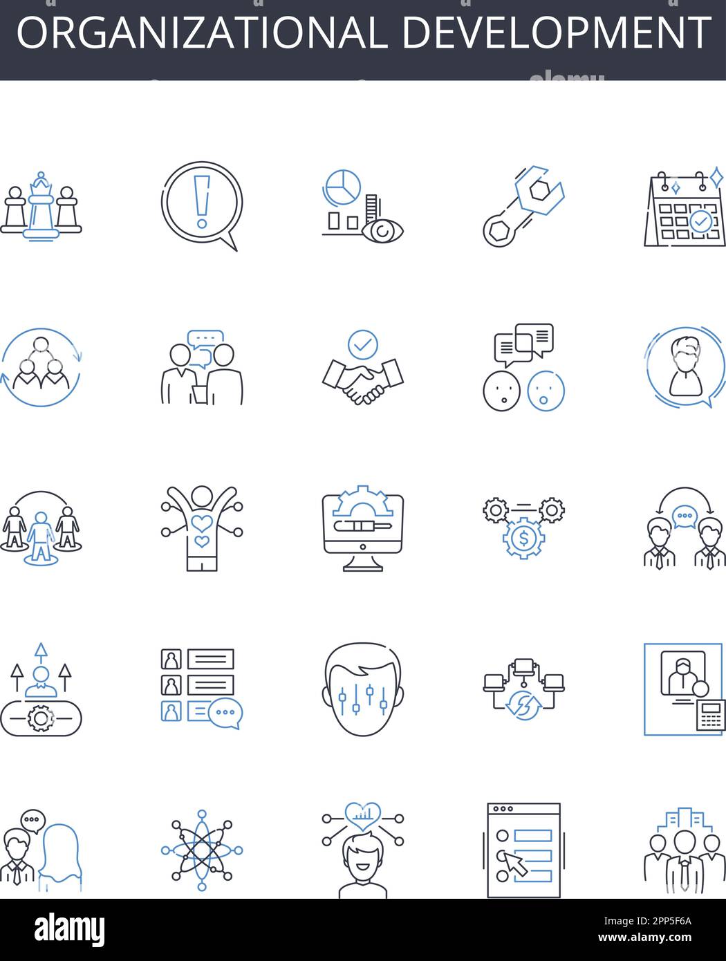 Organizational development line icons collection. Business strategy ... Organizational development line icons collection. Business strategy ...