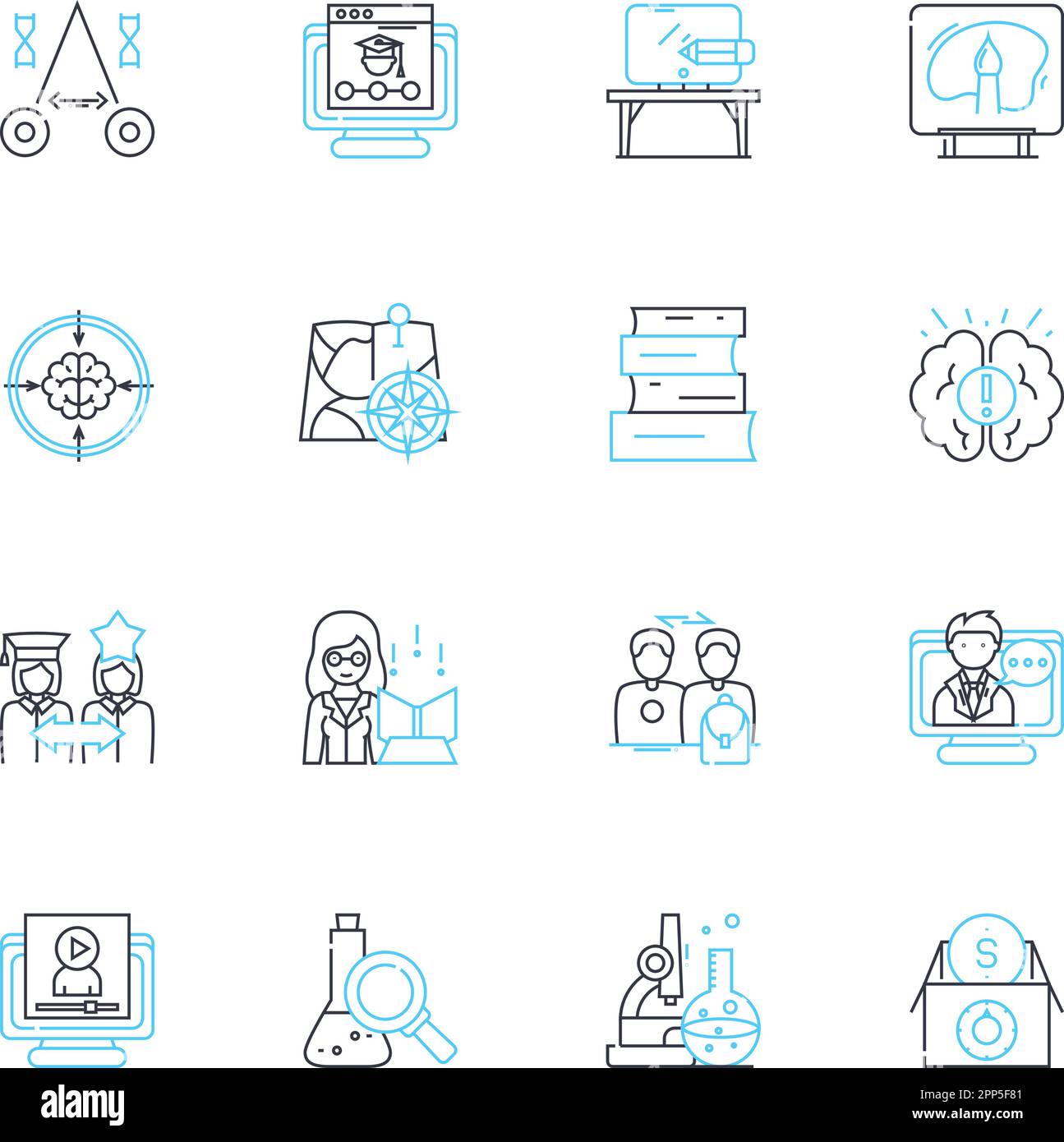 Pedagogical significance linear icons set. Instruction, Curriculum, Learning, Teaching ...