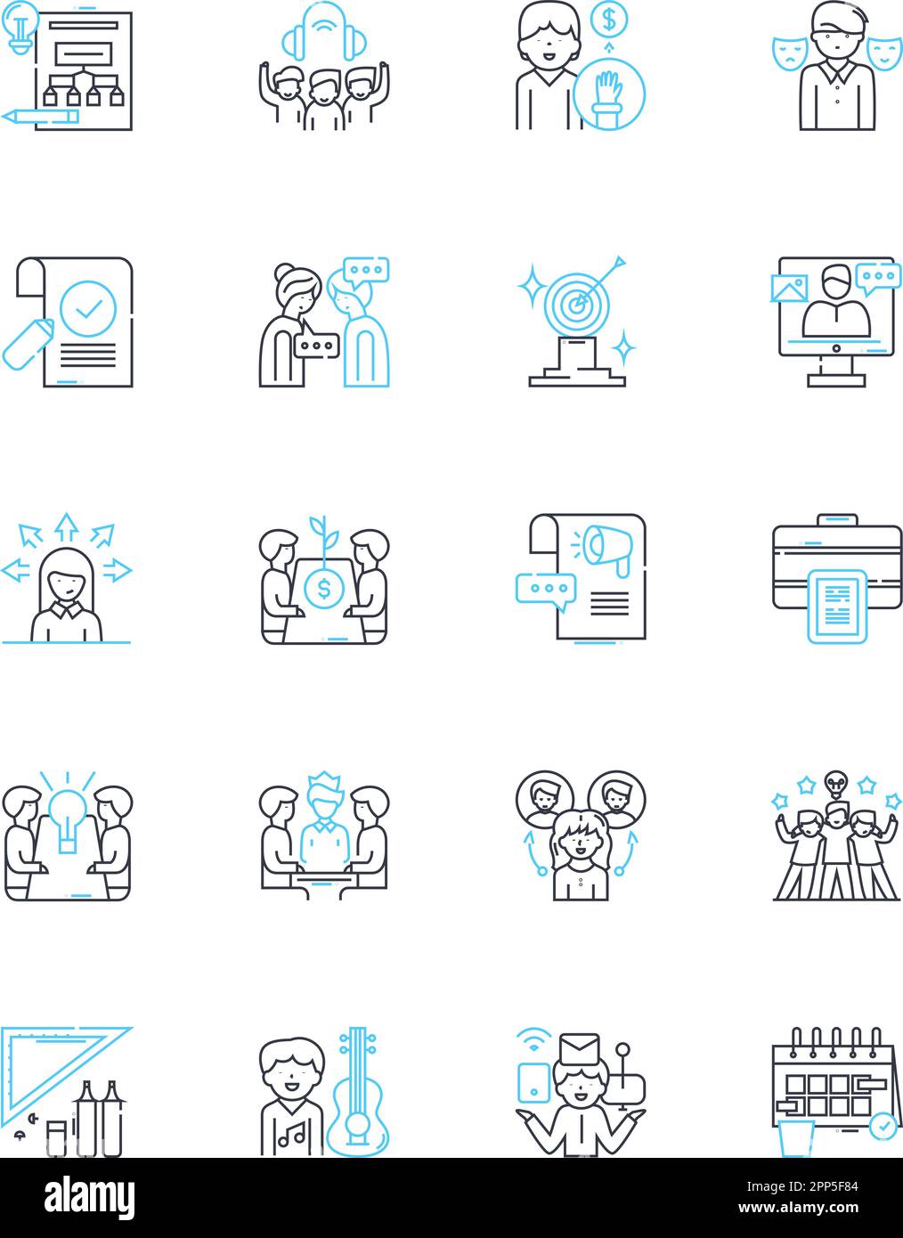 Executive session linear icons set. Confidentiality, Pivotal, Secrecy ...