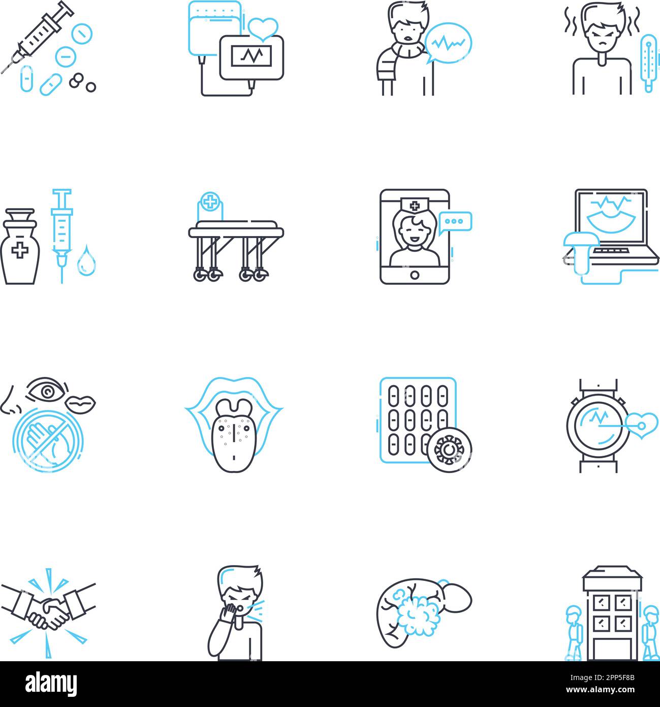 Infection cure linear icons set. Antibiotics, Vaccines, Immunity, Herbs ...