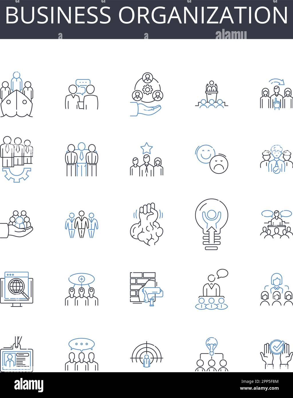Business organization line icons collection. Company entity, Corporate ...