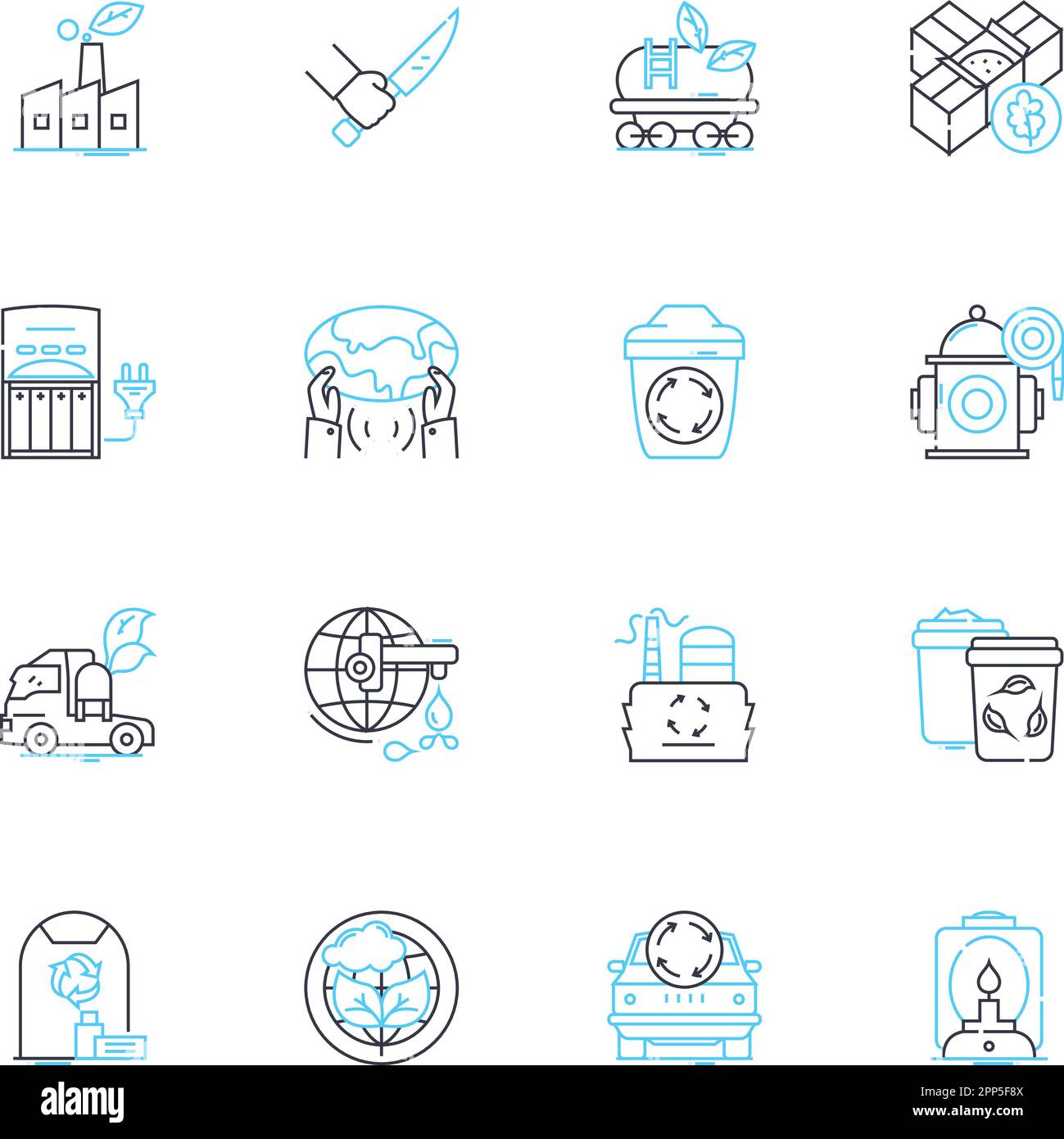 Pure water linear icons set. H, Clean, Crisp, Refreshing, Clear ...