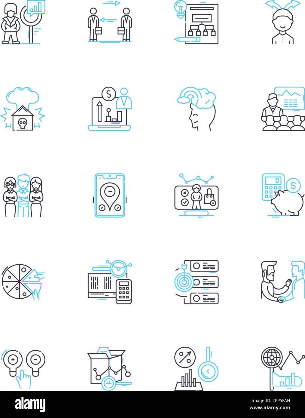 Commercial enterprise linear icons set. Profit, Investment, Capital ...