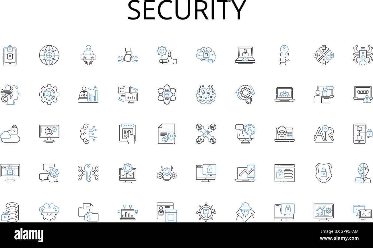 Security line icons collection. Content, Posts, Writing, Readers ...