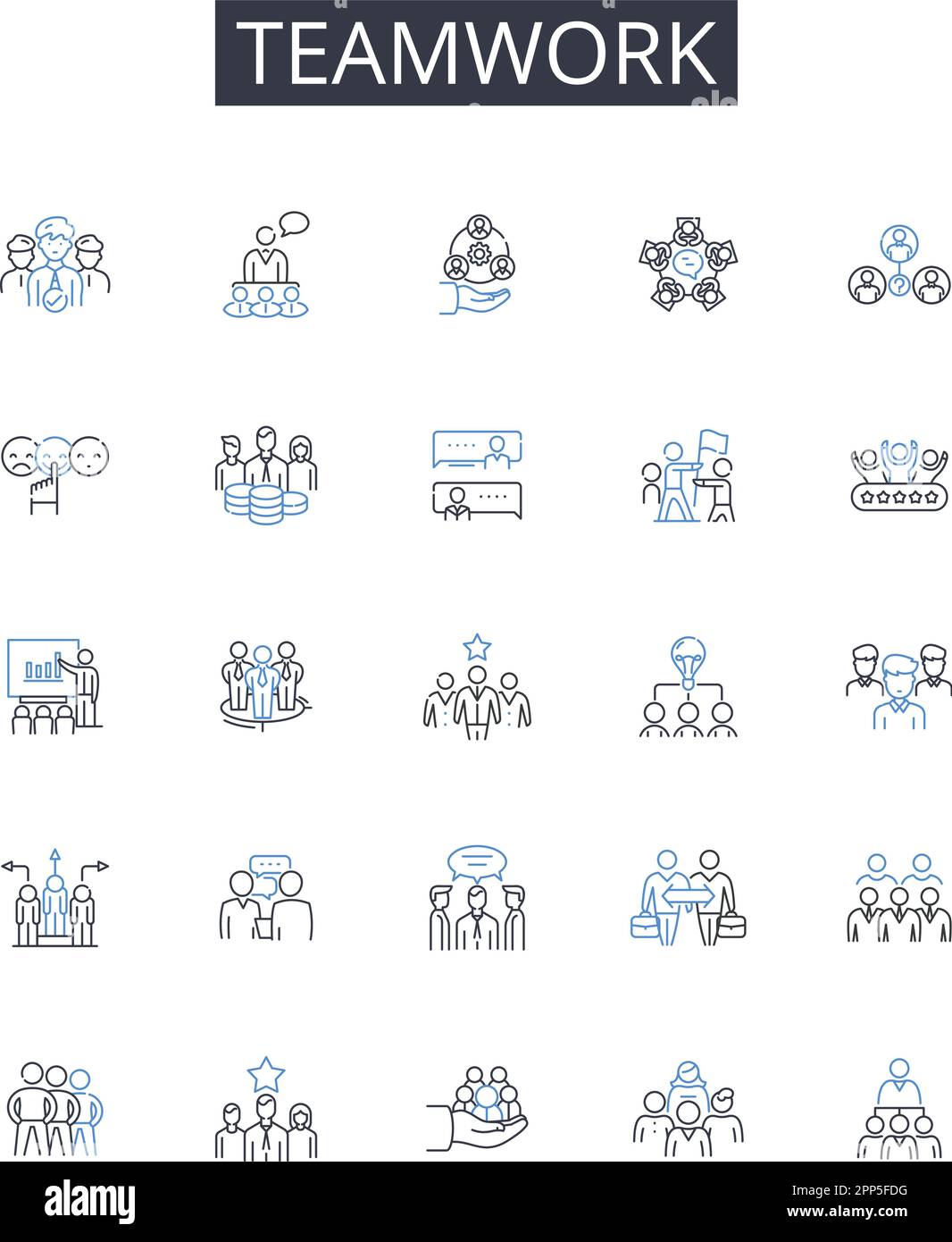 Teamwork line icons collection. Collaboration, Partnership, Alliance ... Teamwork line icons collection. Collaboration, Partnership, Alliance ...