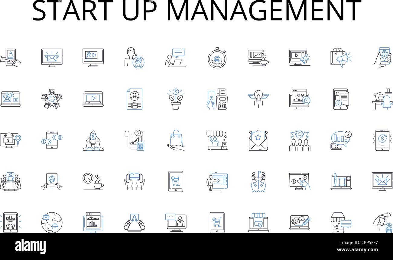 Start up management line icons collection. Dispatch, Shipment, Courier ...