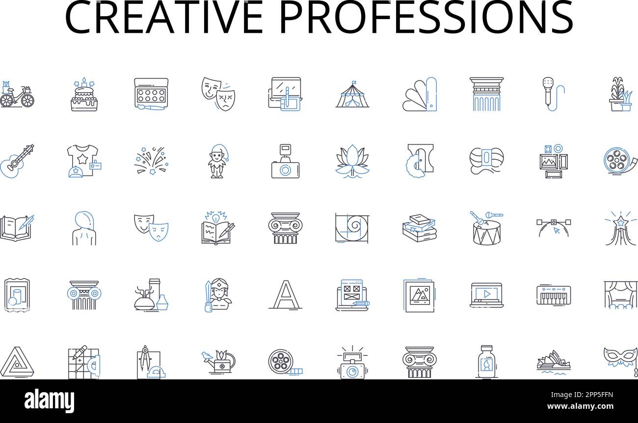 Creative professions line icons collection. Growth, Learning ...