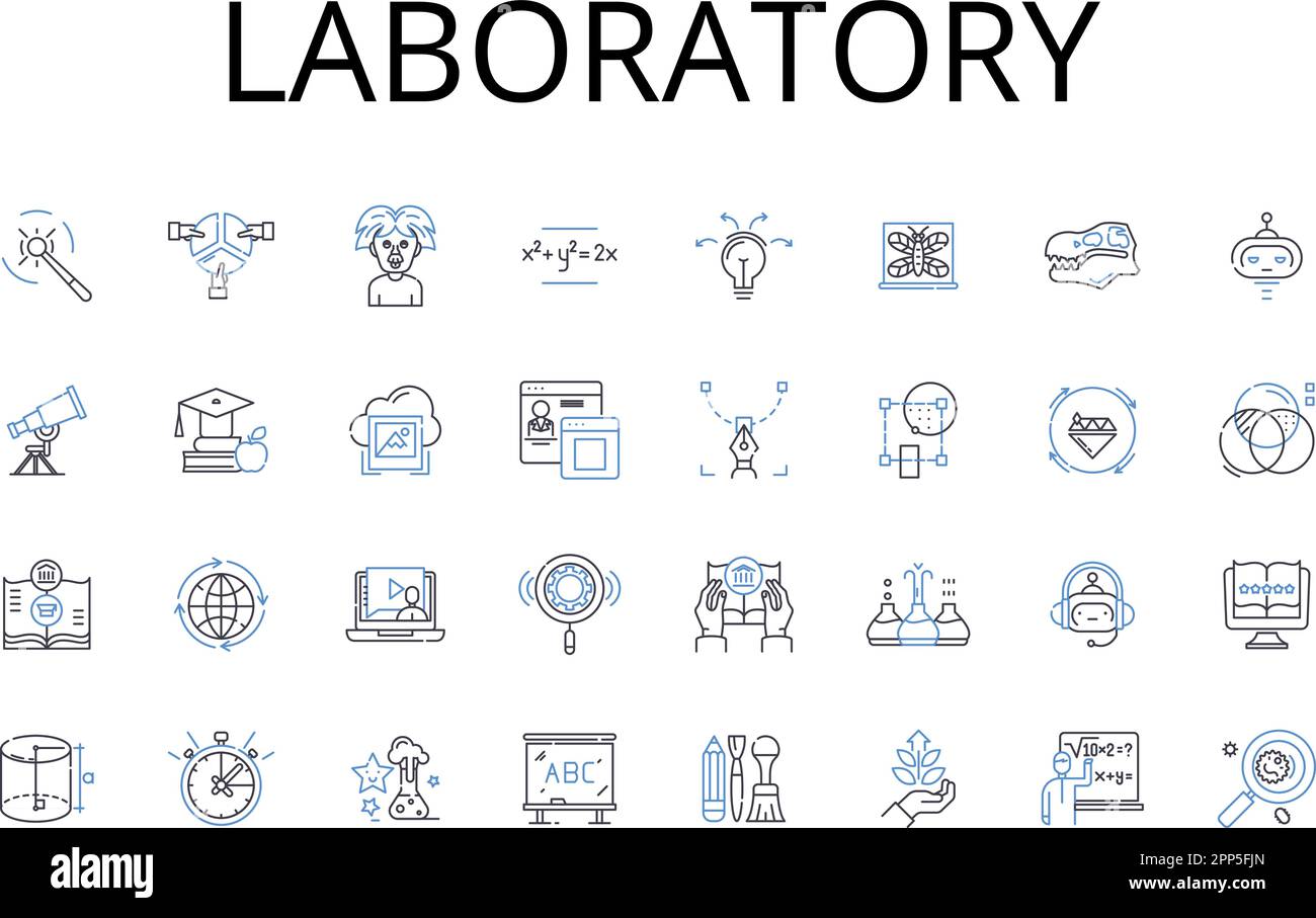 Laboratory line icons collection. Workshop, Studio, Classroom, Office ... Laboratory line icons collection. Workshop, Studio, Classroom, Office ...