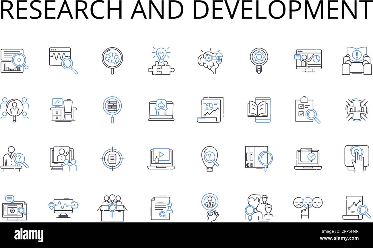 Research and development line icons collection. Give-and-take, Buy-and ...
