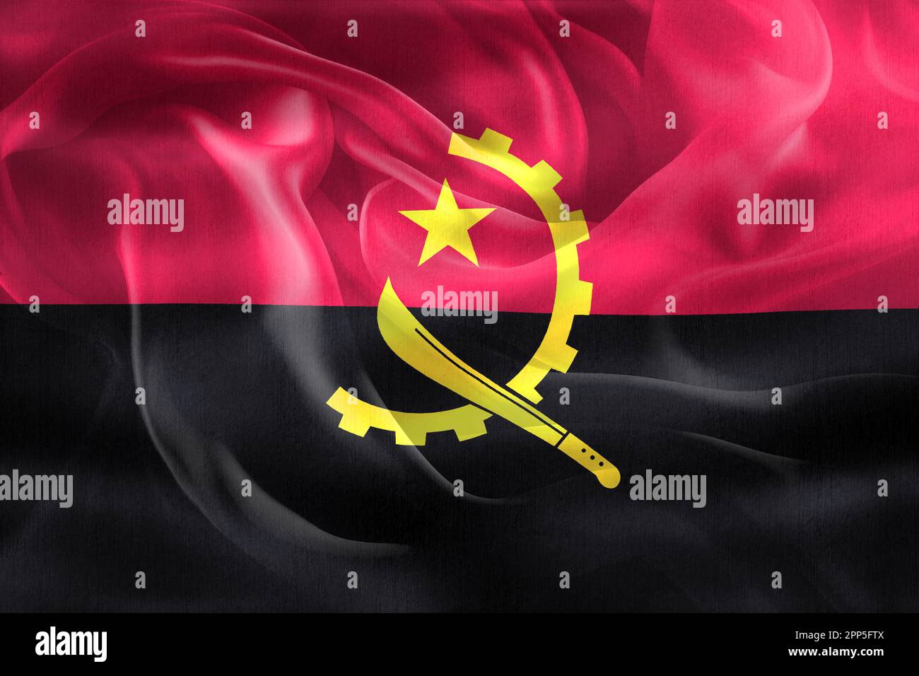 Angola flag realistic waving hi-res stock photography and images - Alamy