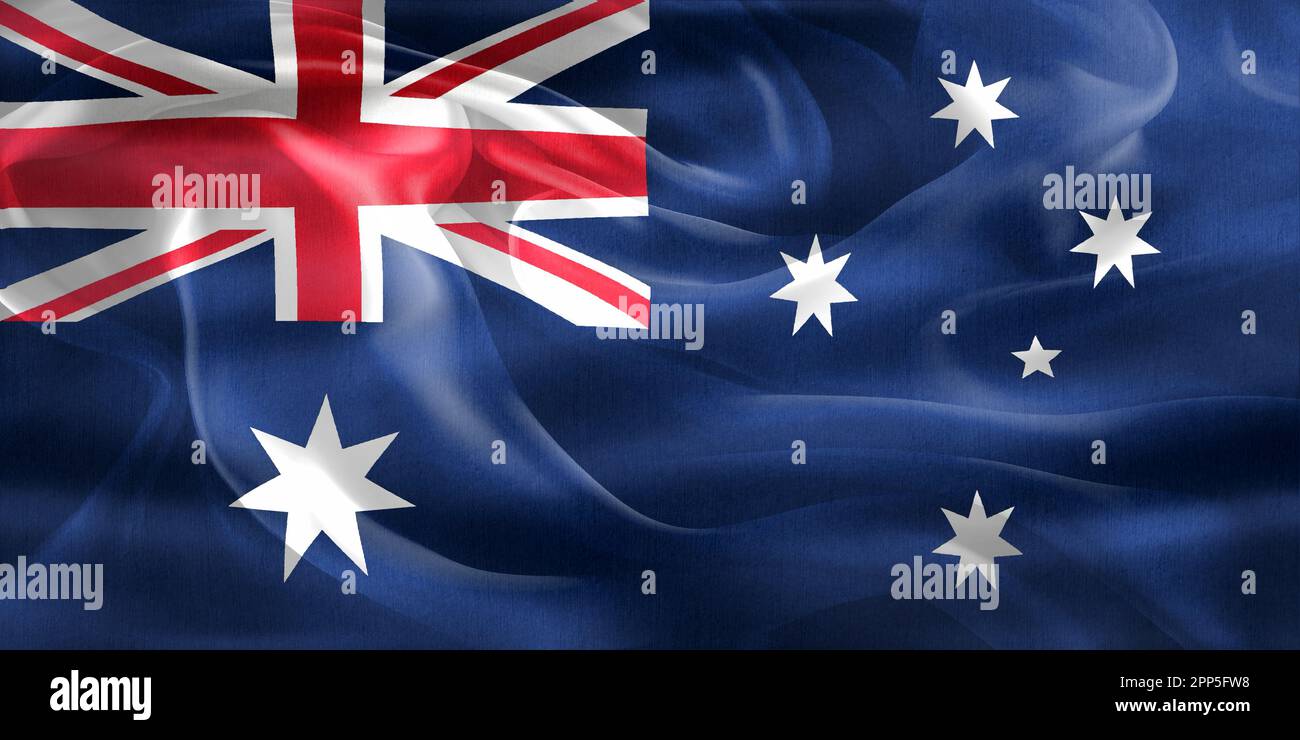 Australia flag - realistic waving fabric flag Stock Photo - Alamy