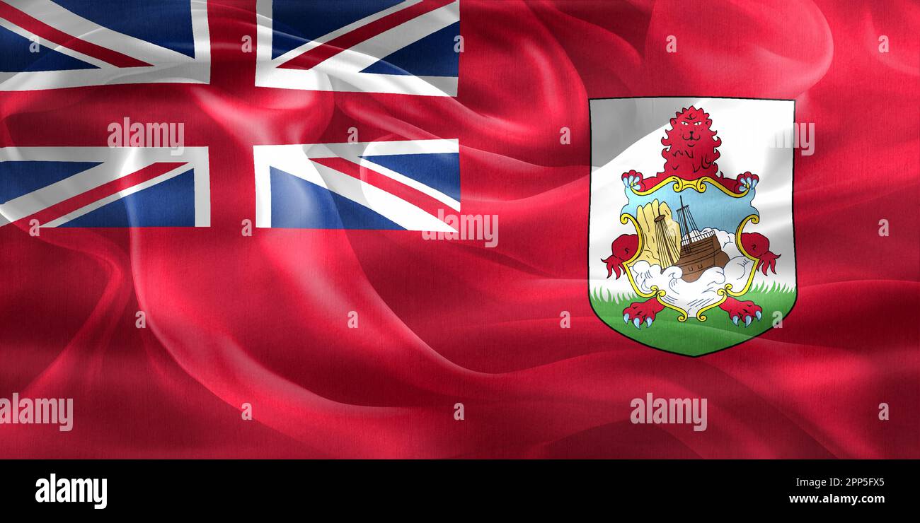 Bermuda flag - realistic waving fabric flag Stock Photo - Alamy