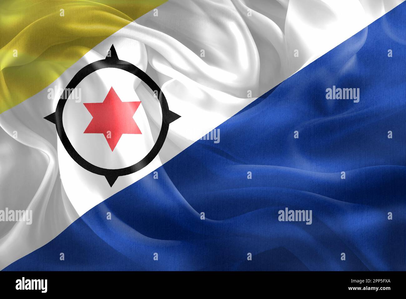 Bonaire flag - realistic waving fabric flag Stock Photo - Alamy