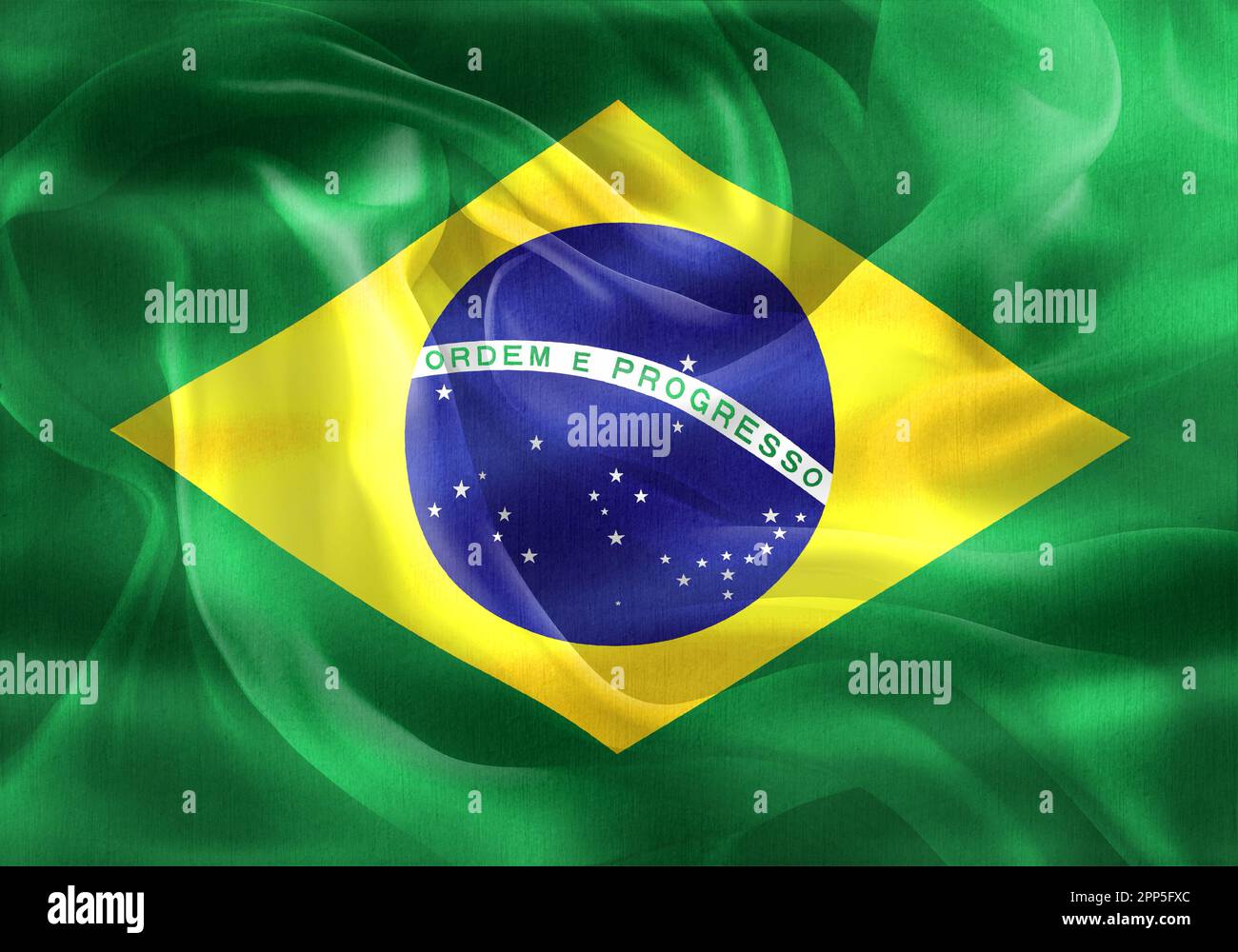 Brazil flag - realistic waving fabric flag Stock Photo - Alamy