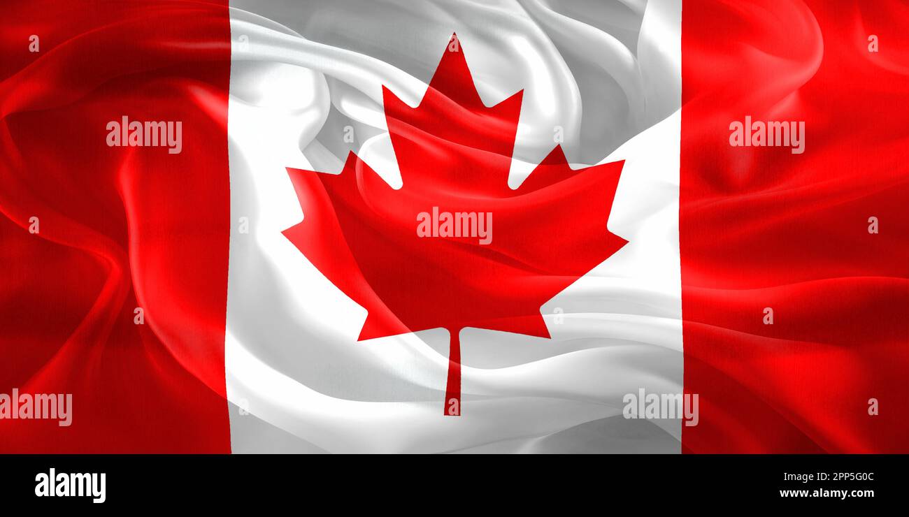Canada flag - realistic waving fabric flag Stock Photo - Alamy
