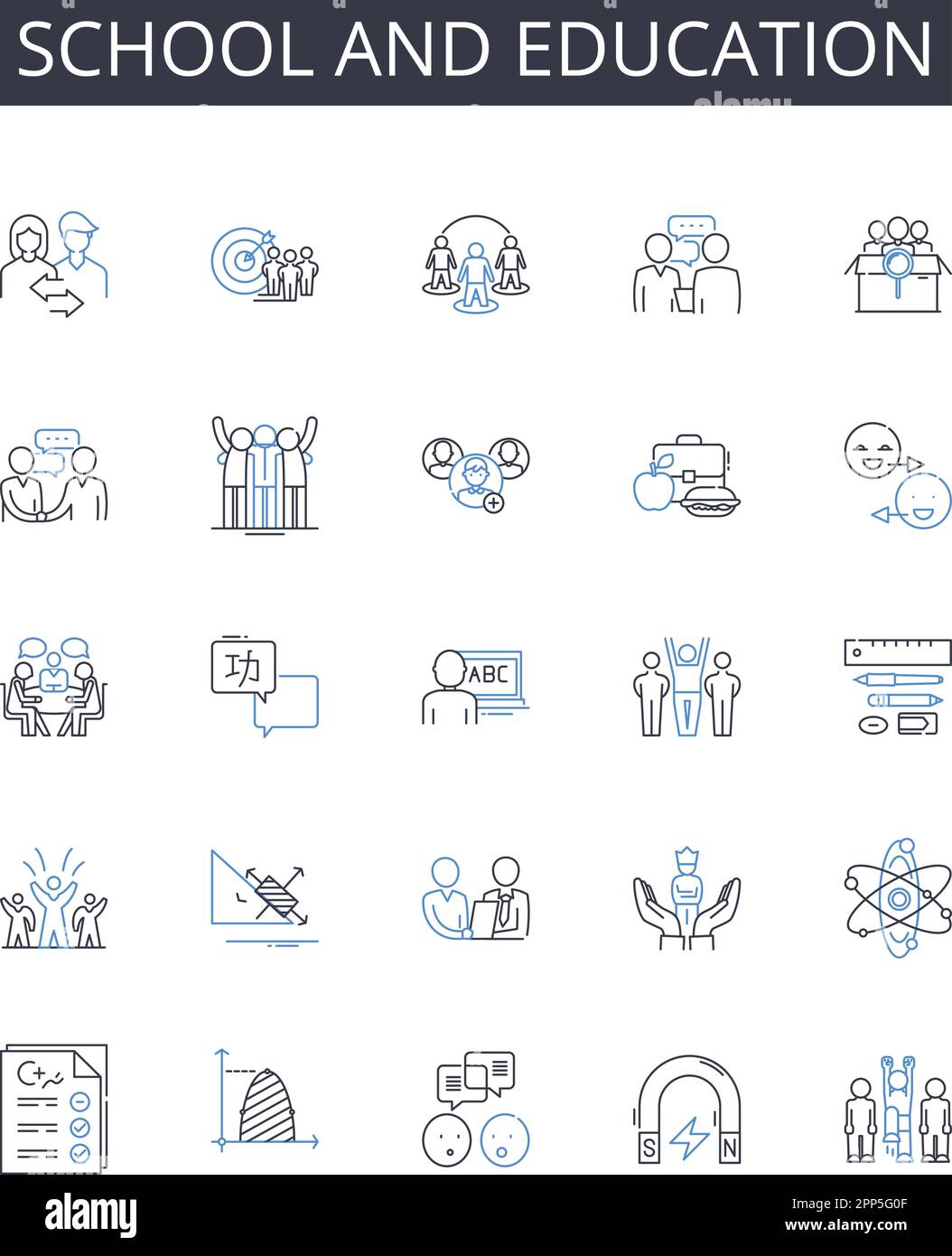 School and education line icons collection. Institution, Academy ...