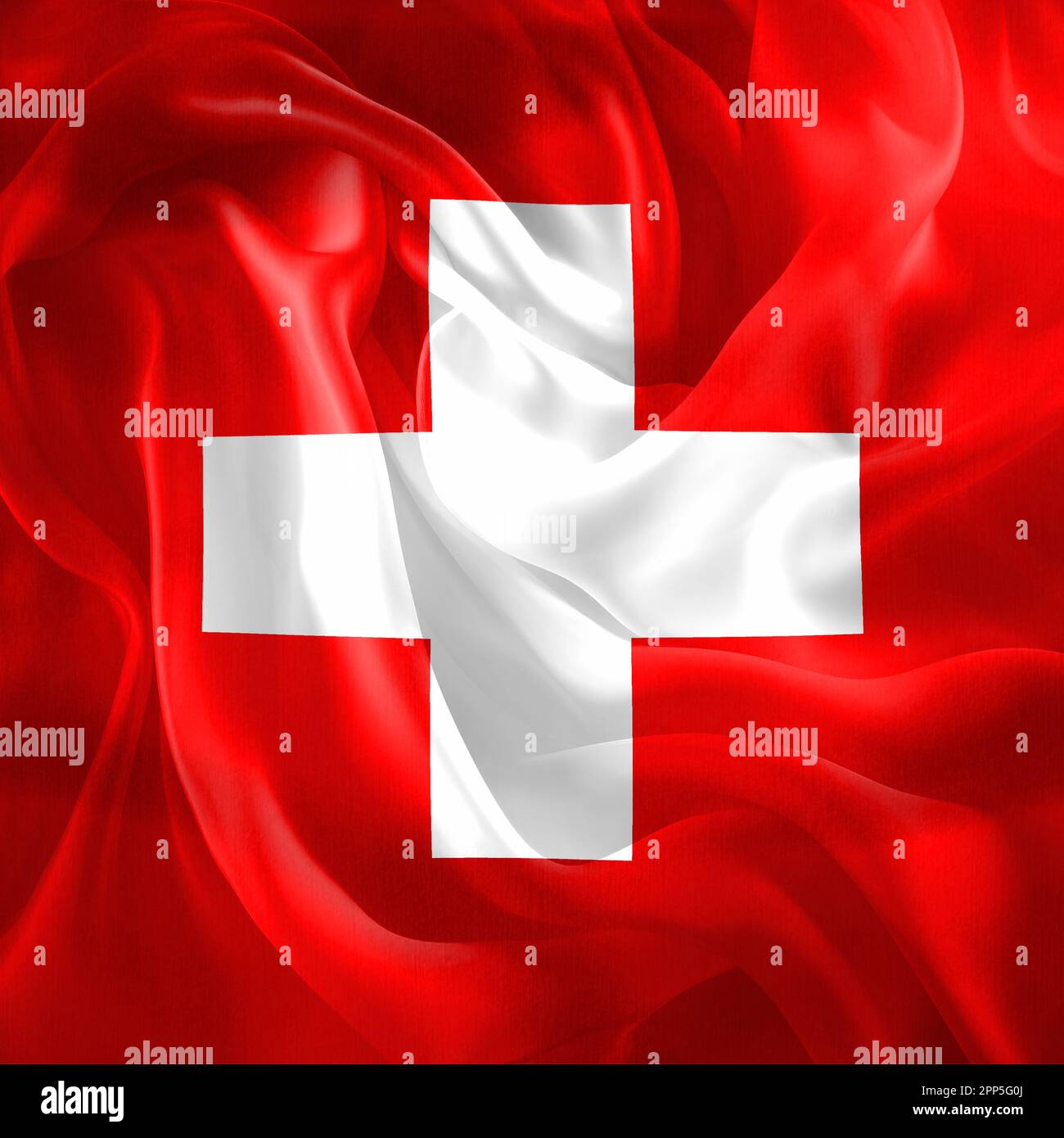 Swiss flag - realistic waving fabric flag Stock Photo - Alamy