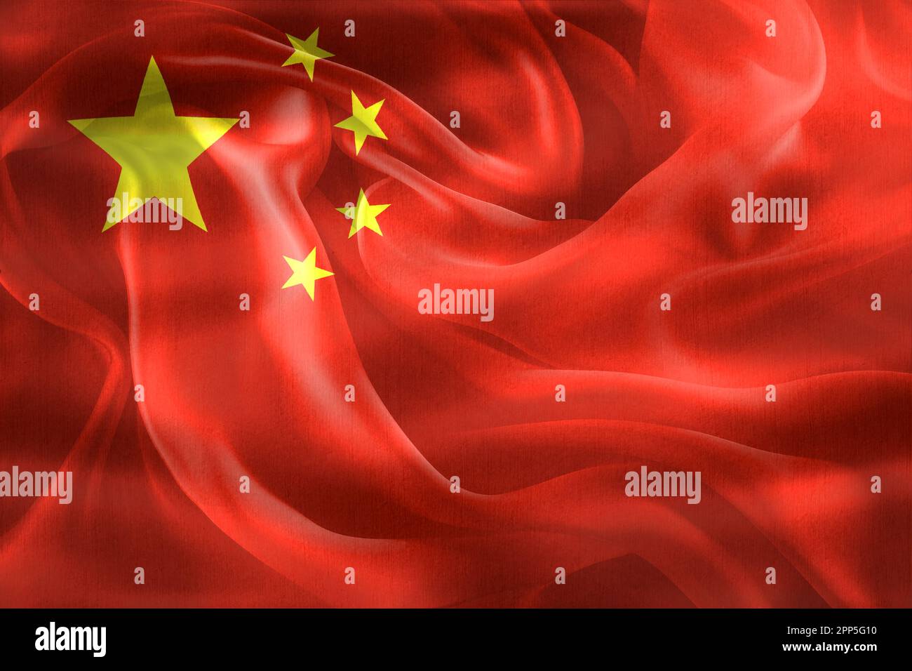 China flag - realistic waving fabric flag Stock Photo - Alamy