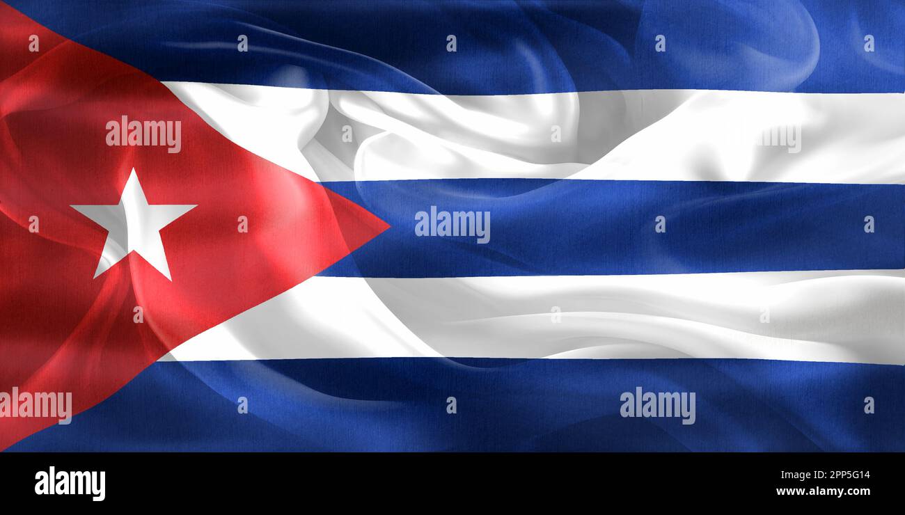 Cuba flag - realistic waving fabric flag Stock Photo - Alamy