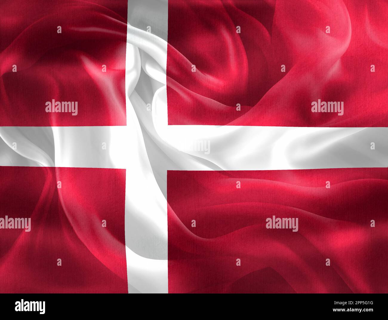 Denmark flag - realistic waving fabric flag Stock Photo - Alamy