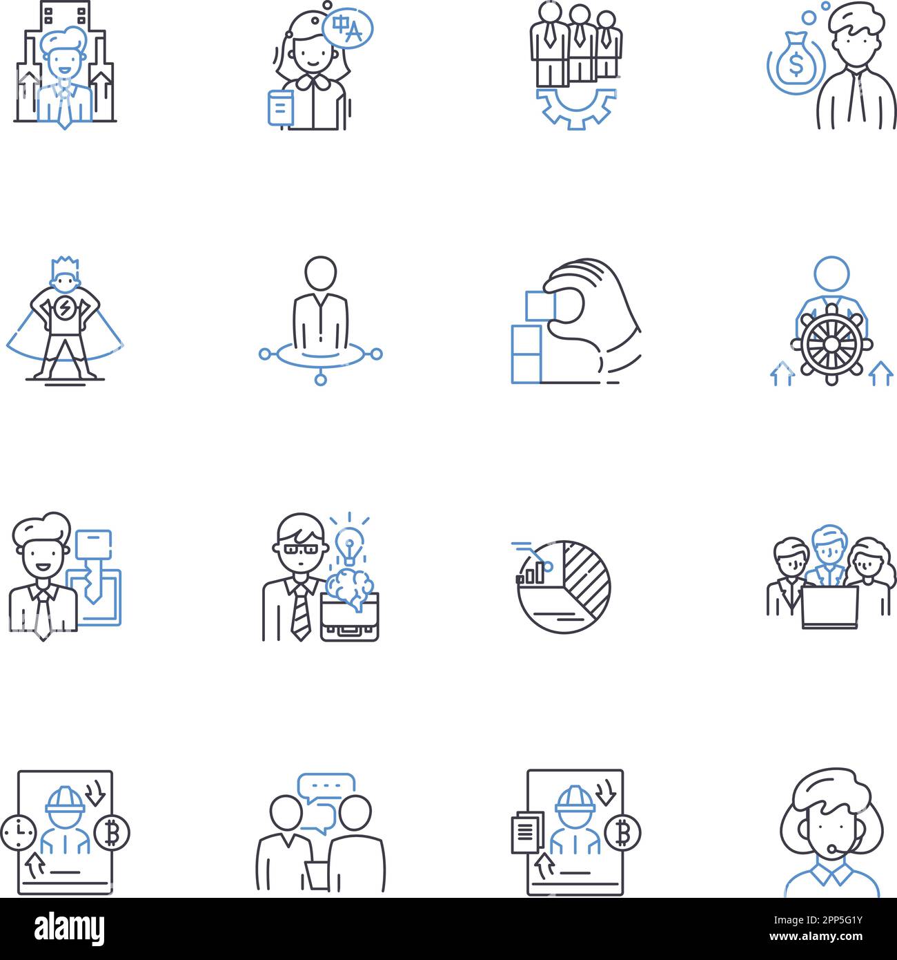 Manager line icons collection. Leadership, Decisive, Organized ...