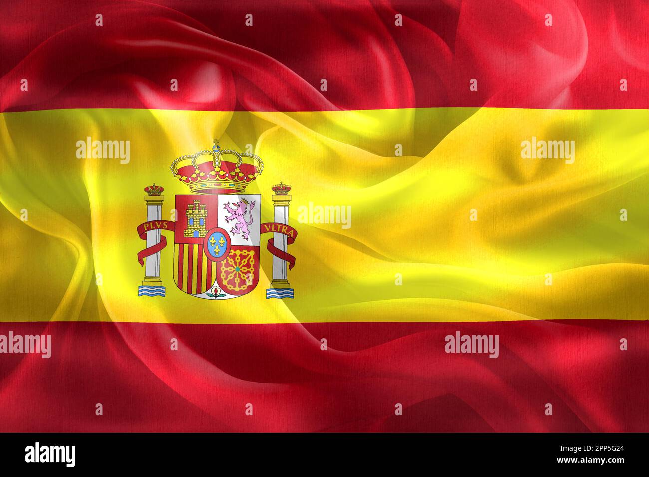 Spain flag - realistic waving fabric flag Stock Photo - Alamy