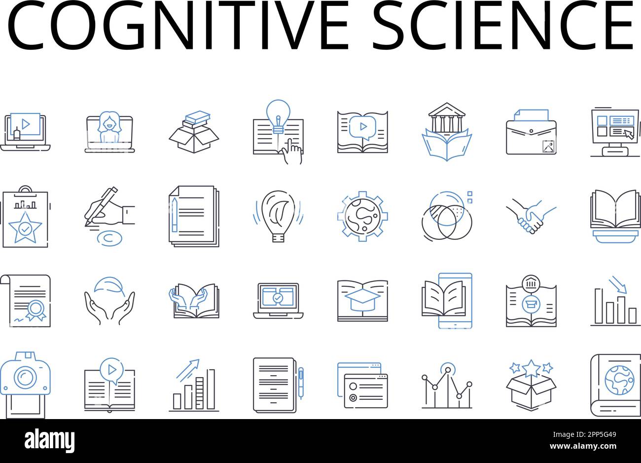 Cognitive science line icons collection. Quantum physics, Social ...