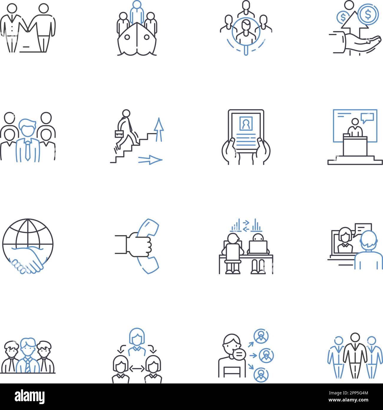 Fostering relationships line icons collection. Connection, Trust ...