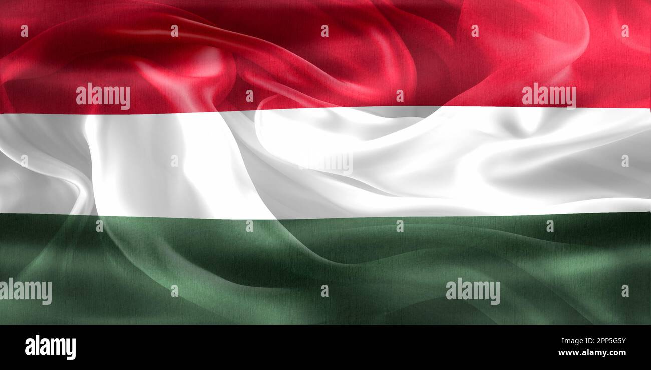Hungary flag - realistic waving fabric flag Stock Photo - Alamy