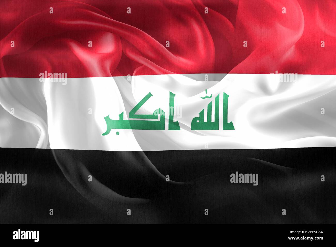 Iraq flag - realistic waving fabric flag Stock Photo - Alamy