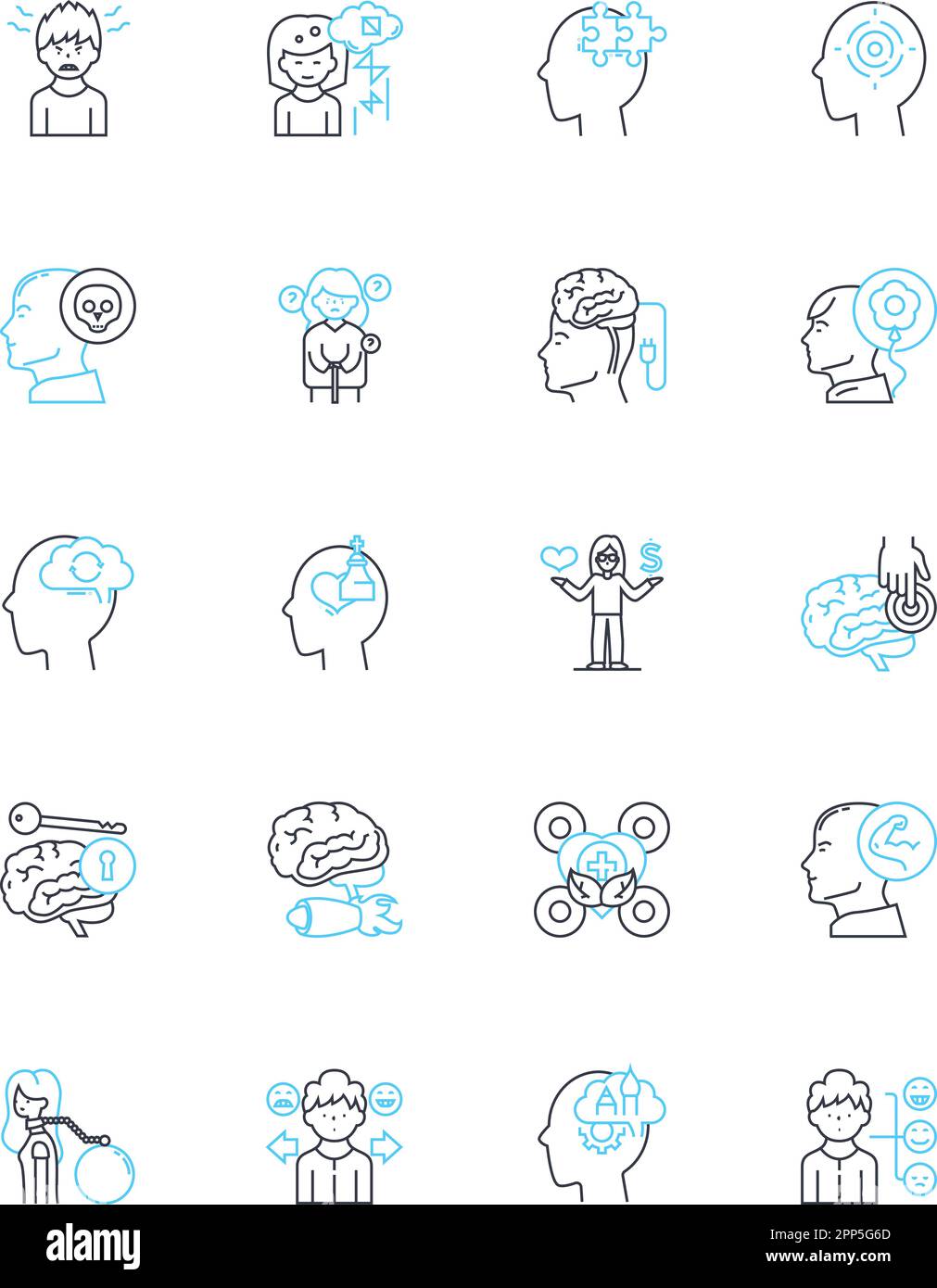 Intellectual Power linear icons set. Intelligence, Wisdom, Knowledge ...