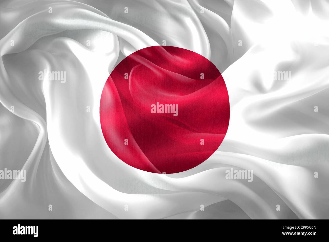 Japan flag - realistic waving fabric flag Stock Photo - Alamy