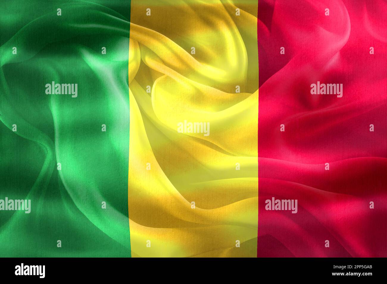 Mali flag - realistic waving fabric flag Stock Photo - Alamy