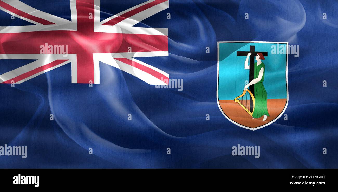 Montserrat flag - realistic waving fabric flag Stock Photo - Alamy