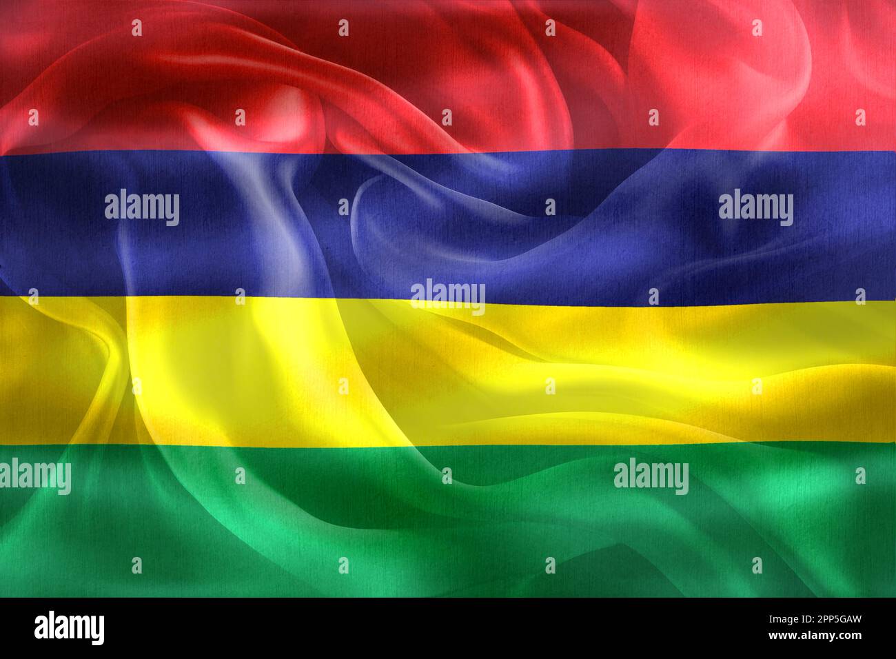 Mauritius flag - realistic waving fabric flag Stock Photo - Alamy