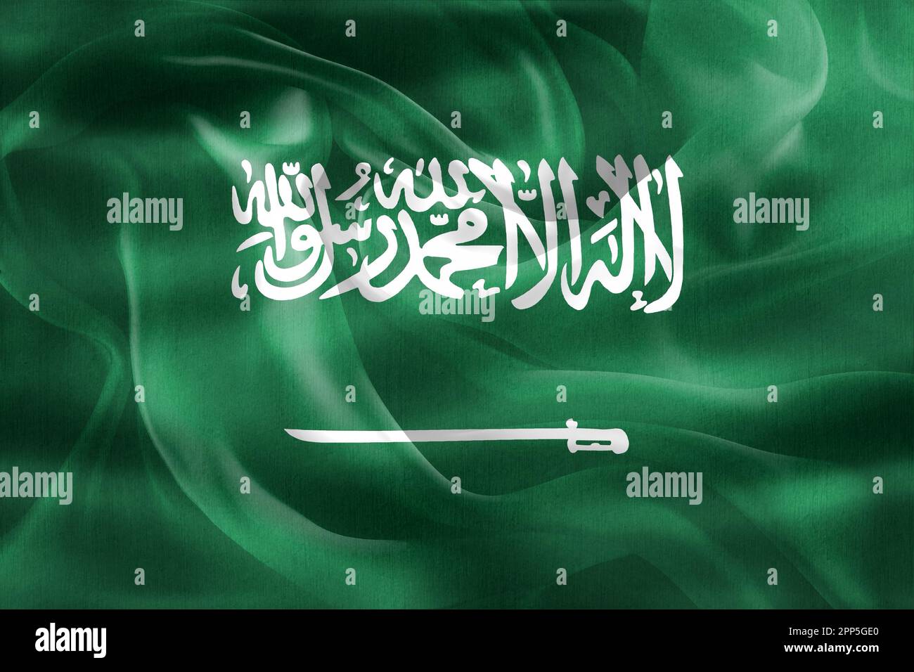 Saudi Arabia flag - realistic waving fabric flag Stock Photo - Alamy