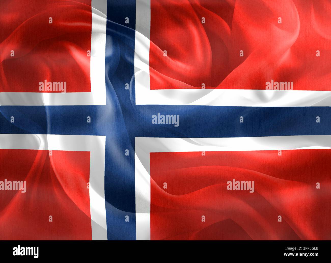 3D-Illustration of a Svalbard and Jan Mayen flag - realistic waving ...