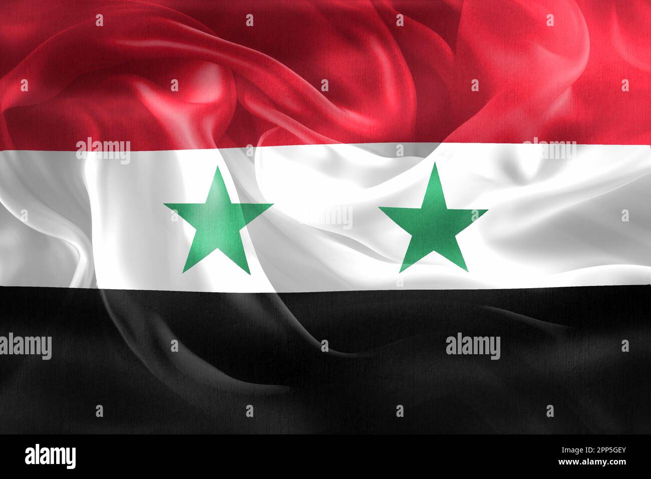 3D-Illustration of a Syria flag - realistic waving fabric flag Stock ...