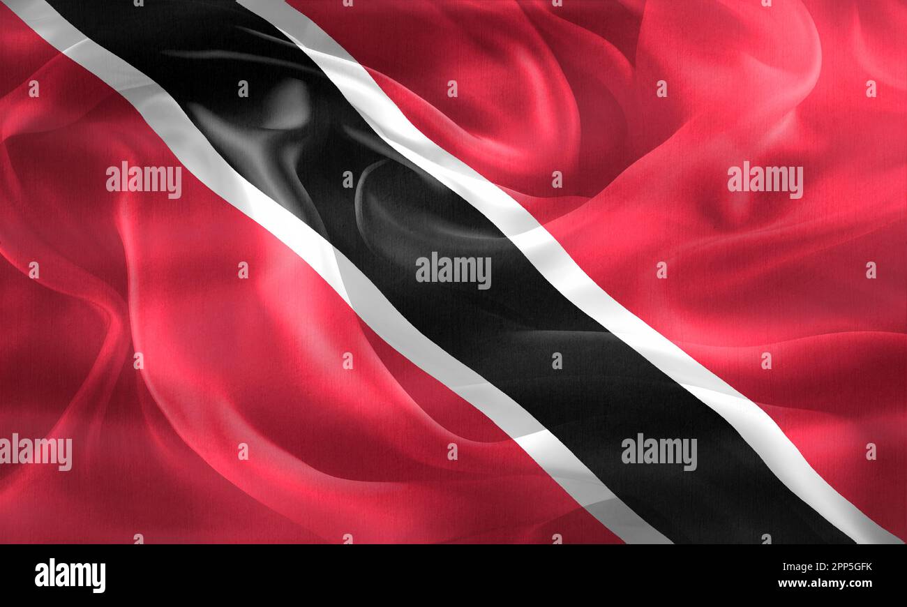 3D-Illustration of a Trinidad and Tobago flag - realistic waving fabric flag Stock Photo - Alamy