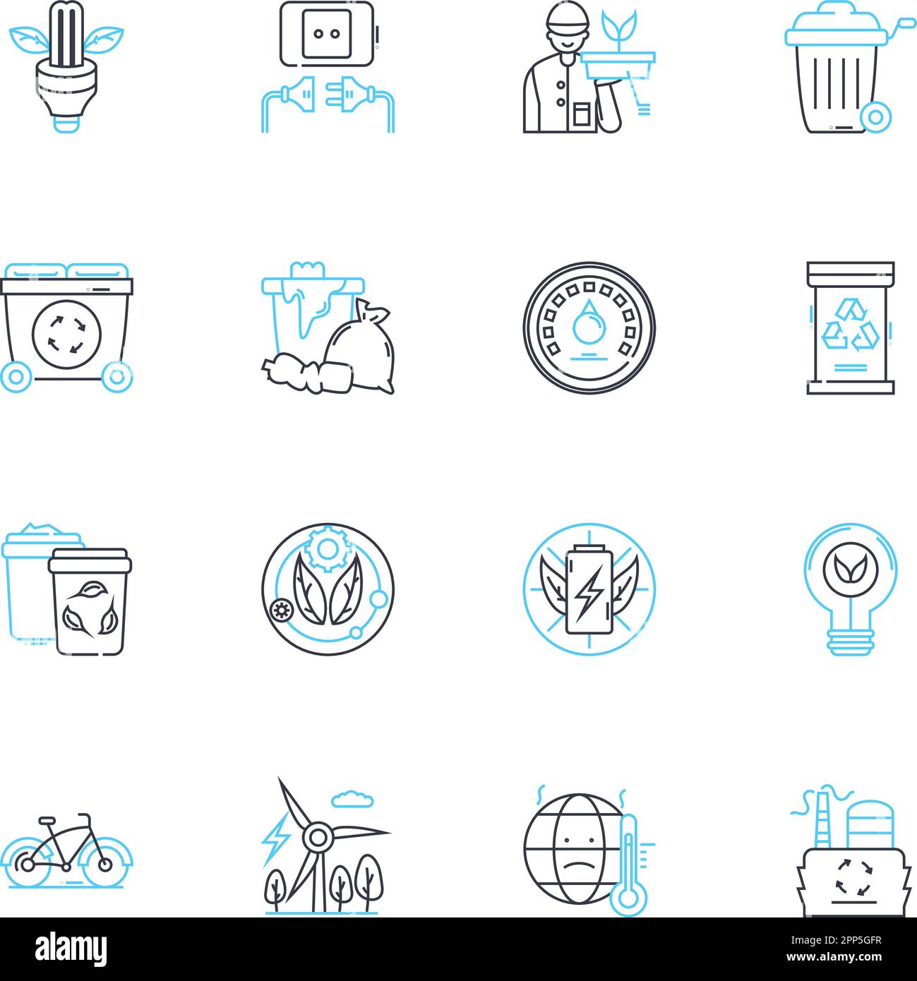 Ecology linear icons set. Sustainability, Biodiversity, Ecosystem ...